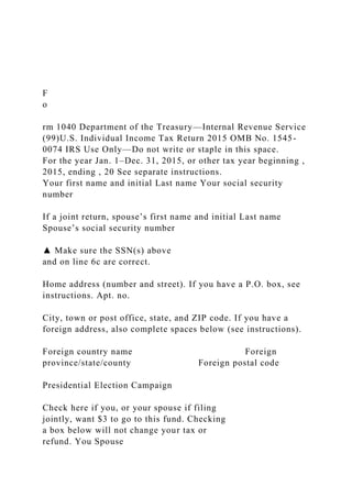 Form 1040 Department of the Treasury—Internal Revenue Se.docx
