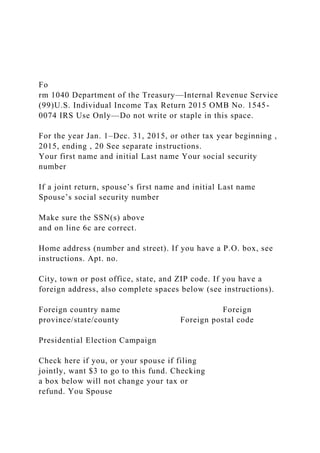 Form 1040 Department of the Treasury—Internal Revenue Servic.docx