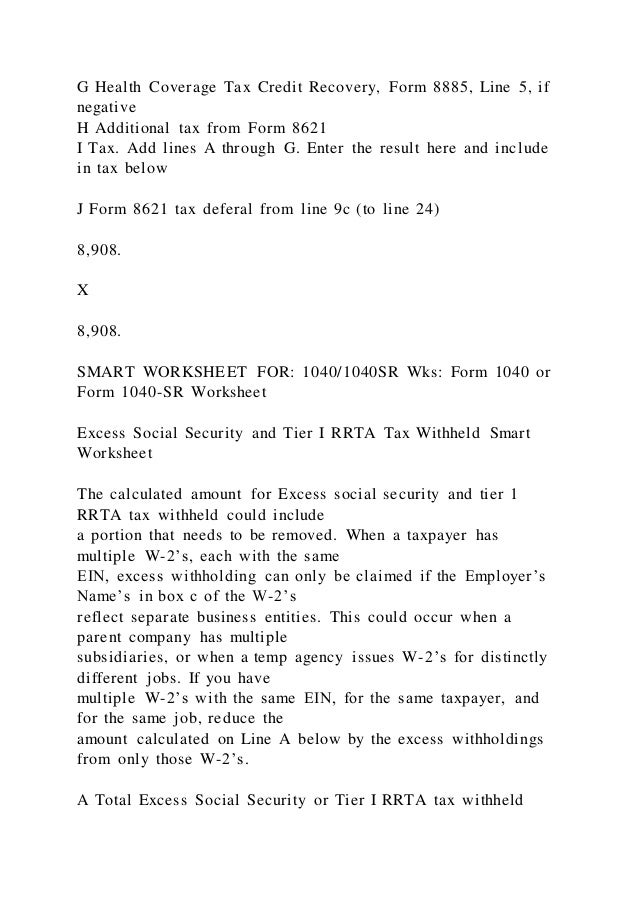 FORM 1040 or FORM 1040-SR WORKSHEET 2020NOTE Form 1040, 10 | PDF
