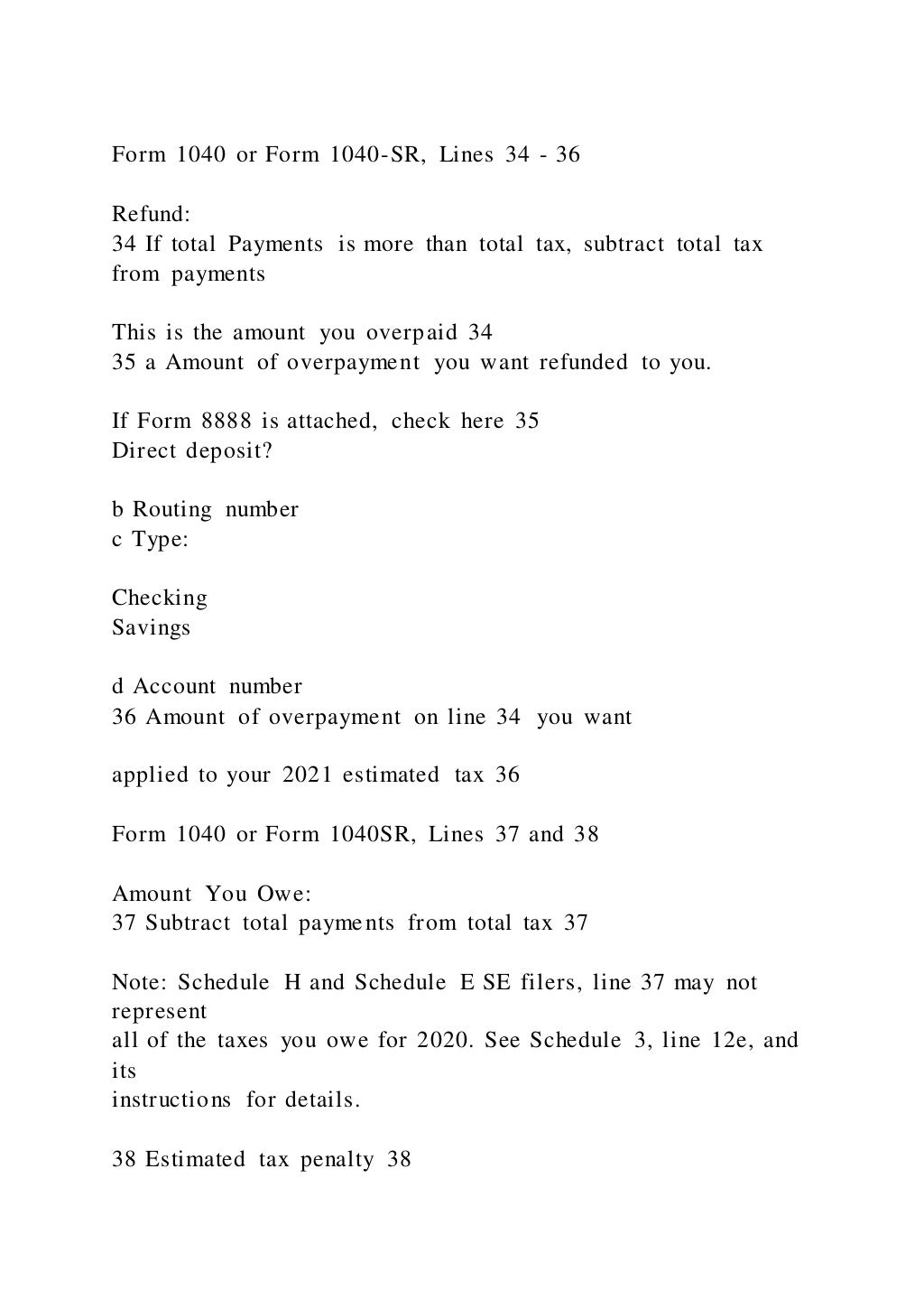 FORM 1040 or FORM 1040-SR WORKSHEET 2020NOTE Form 1040, 10 | PDF