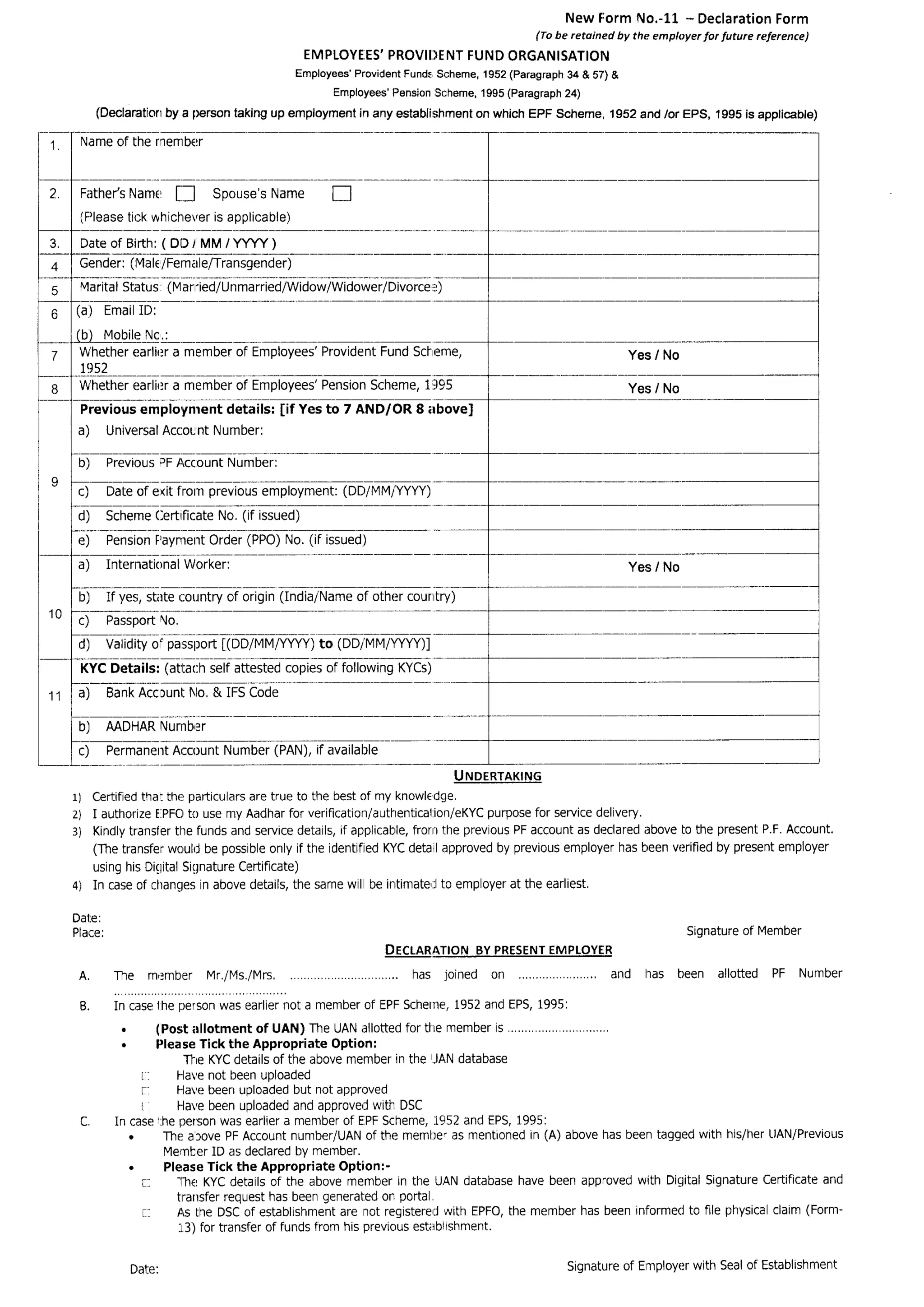Form11 revised p f new | PDF