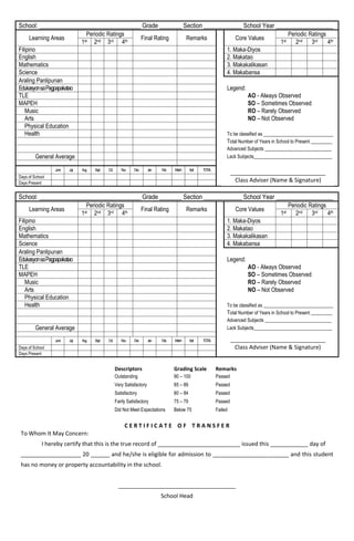 Form 137 (k 12) | PDF
