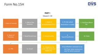 Form 15G - 15H | PPTX