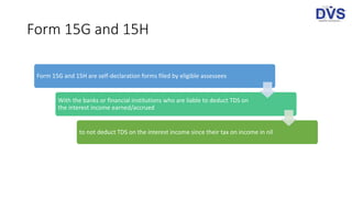 Form 15G - 15H | PPT