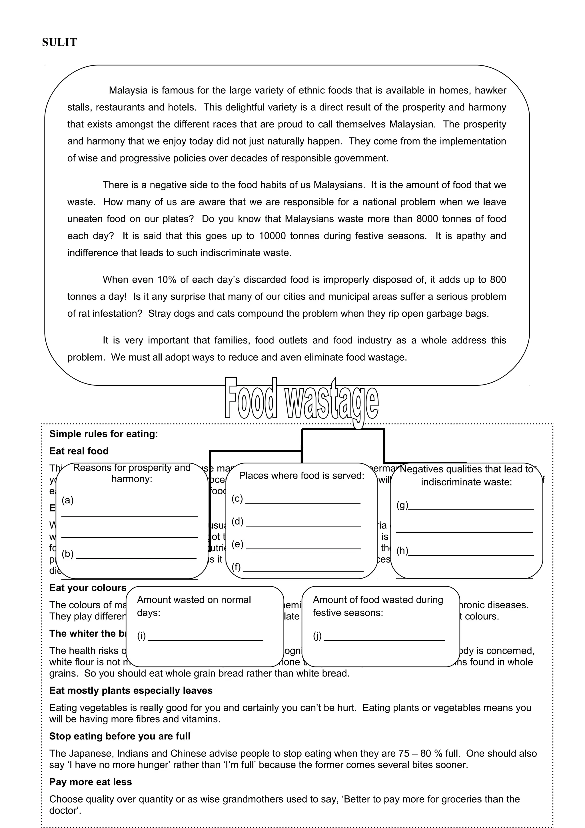 Form 1 english examination paper | DOC