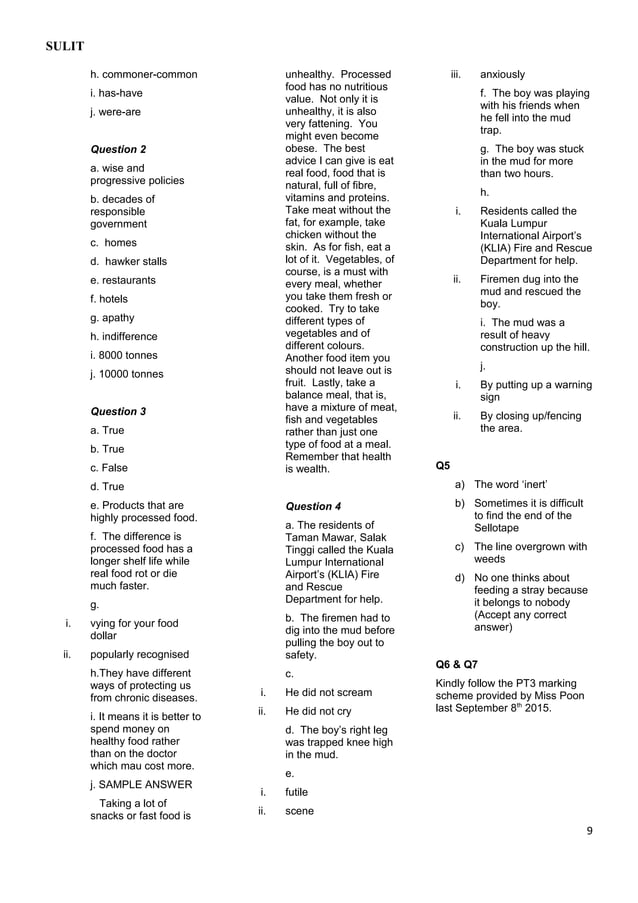 Form 1 english examination paper | DOC | Nutrition | Healthy Living
