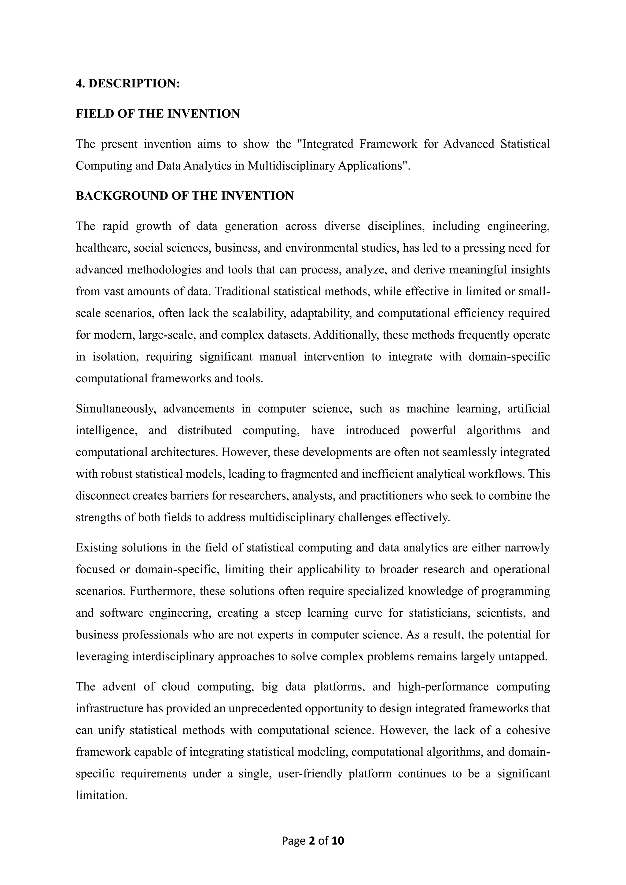 Integrated Framework for Advanced Statistical Computing and Data Analytics in Multidisciplinary ...