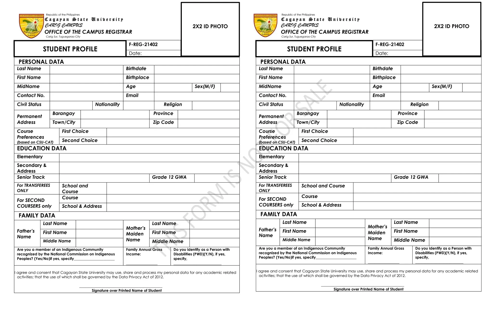 FORM 2 - STUDENT PROFILE formmmmmmmmffff | PDF