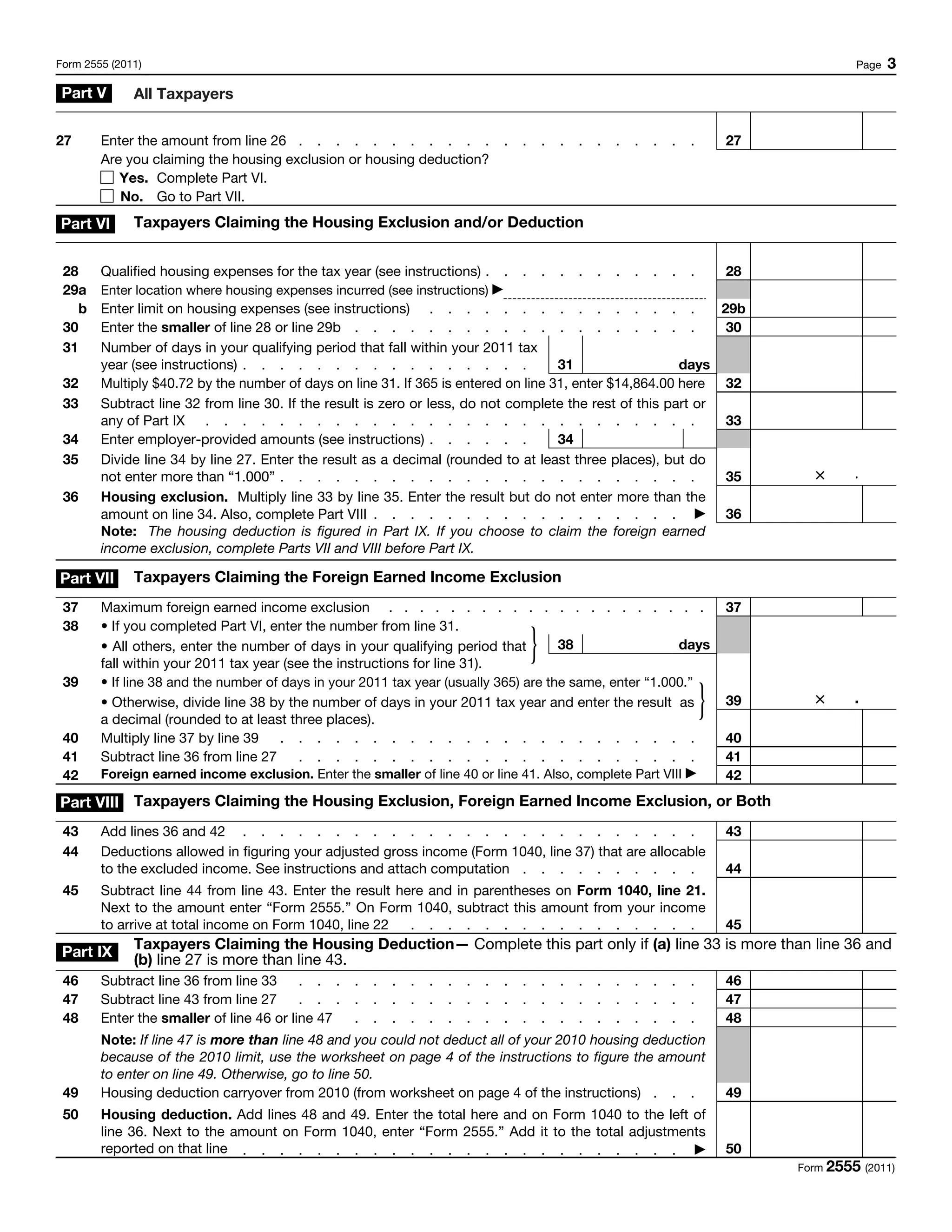 US Tax Abroad - Expatriate Form 2555 | PDF