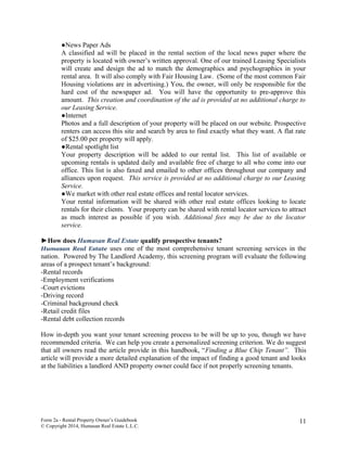Humasan Real Estate Rental Property Owner Guidebook | DOC