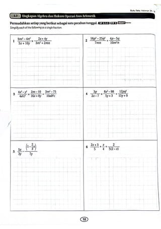 Mathematics Form Two Chapter Two Exercises | PDF