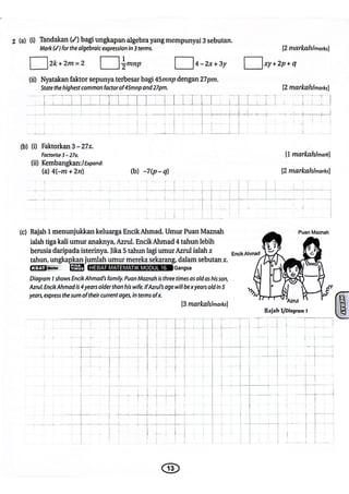 Mathematics Form Two Chapter Two Exercises | PDF