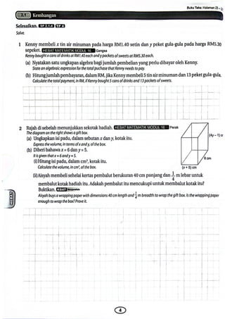Mathematics Form Two Chapter Two Exercises | PDF