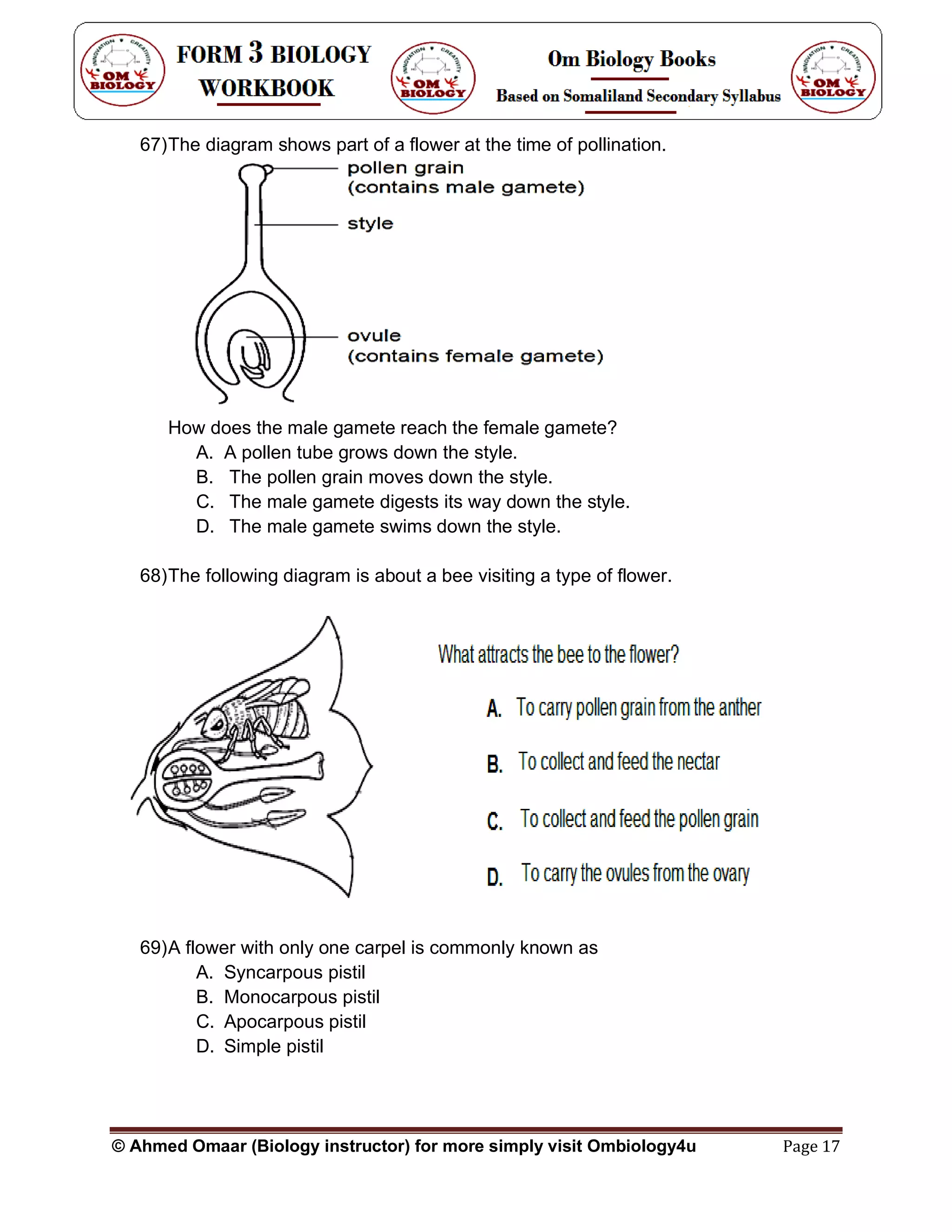 Form 3 Biology Workbooks based on Somaliland Biology Syllabus by Ahmed ...