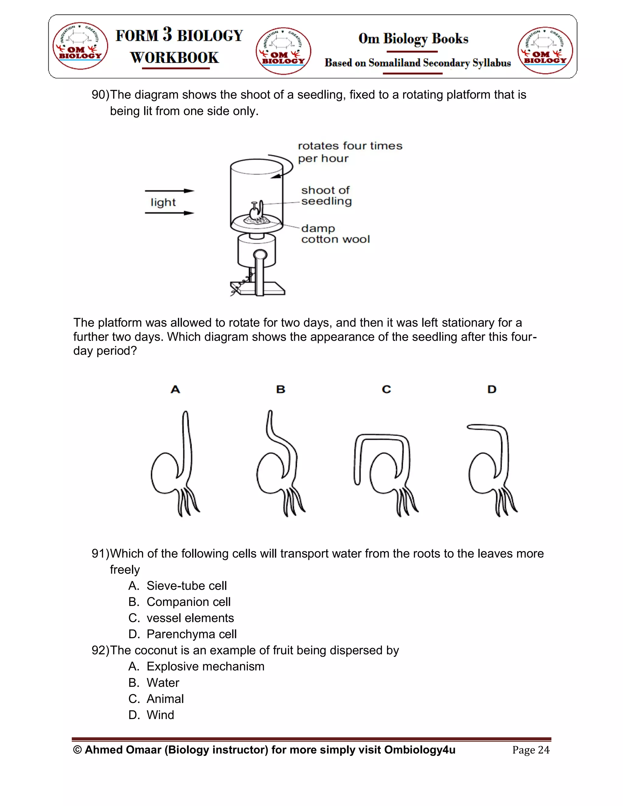 Form 3 Biology Workbooks based on Somaliland Biology Syllabus by Ahmed ...