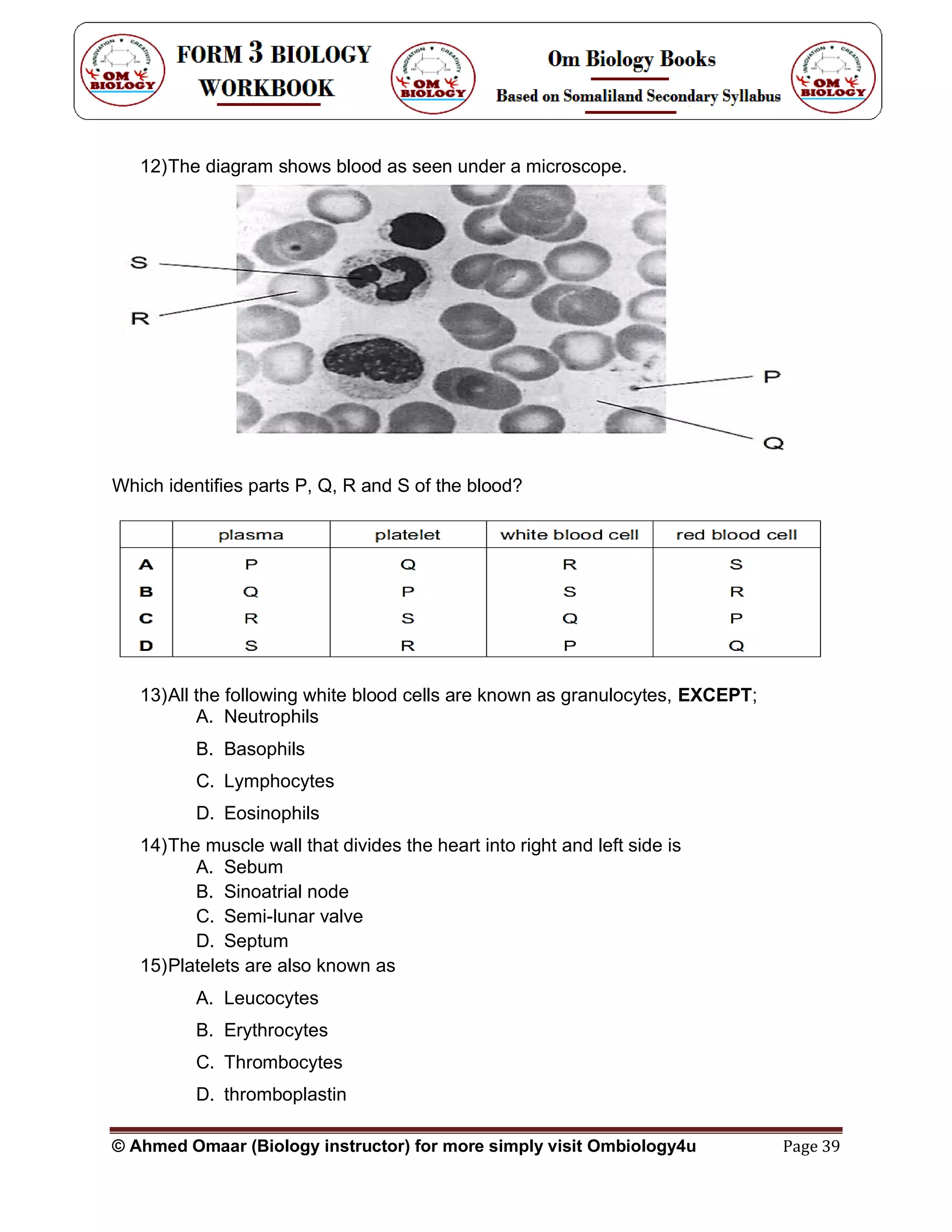 Form 3 Biology Workbooks based on Somaliland Biology Syllabus by Ahmed ...