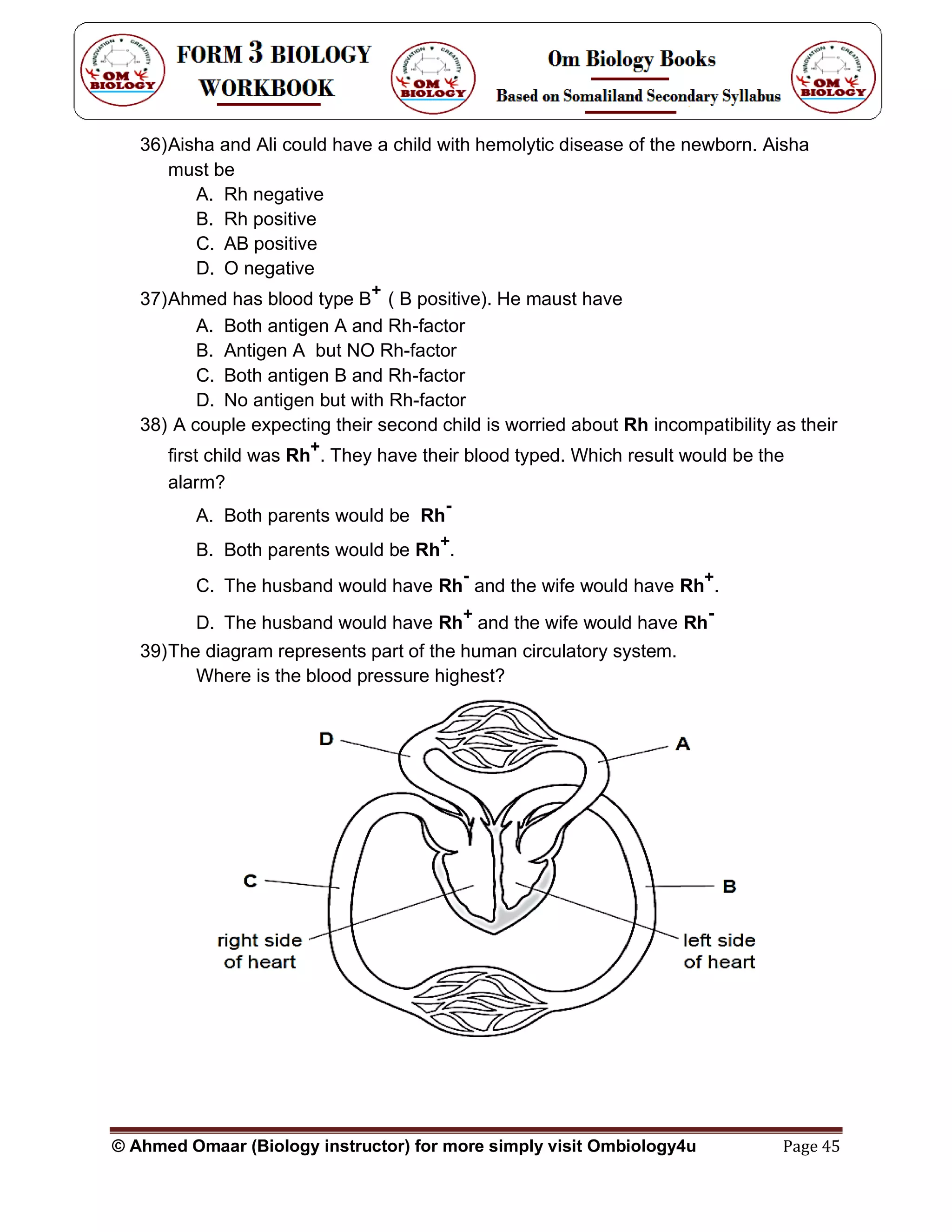 Form 3 Biology Workbooks based on Somaliland Biology Syllabus by Ahmed ...