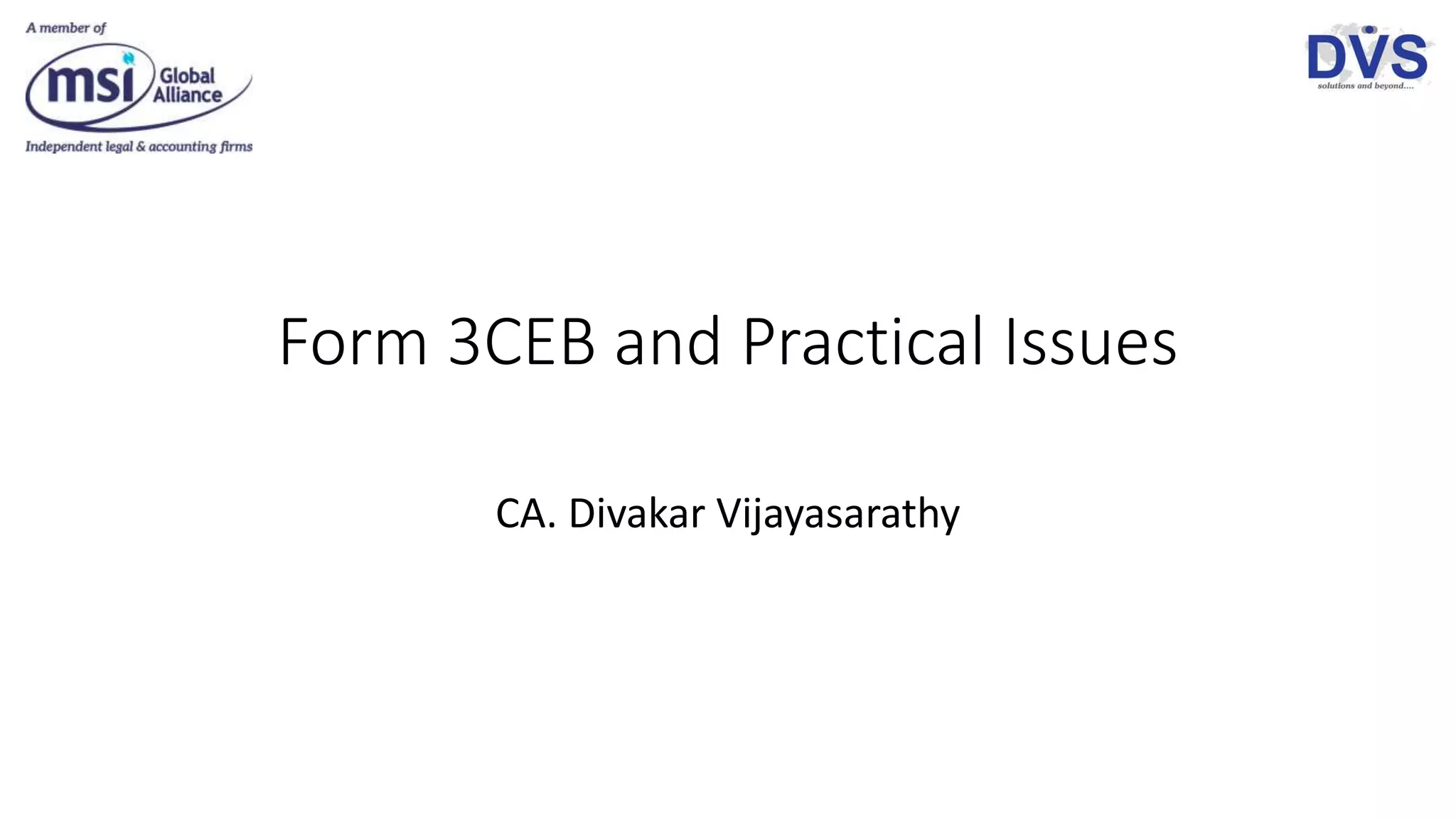 Form 3 ceb and practical issues | PPTX