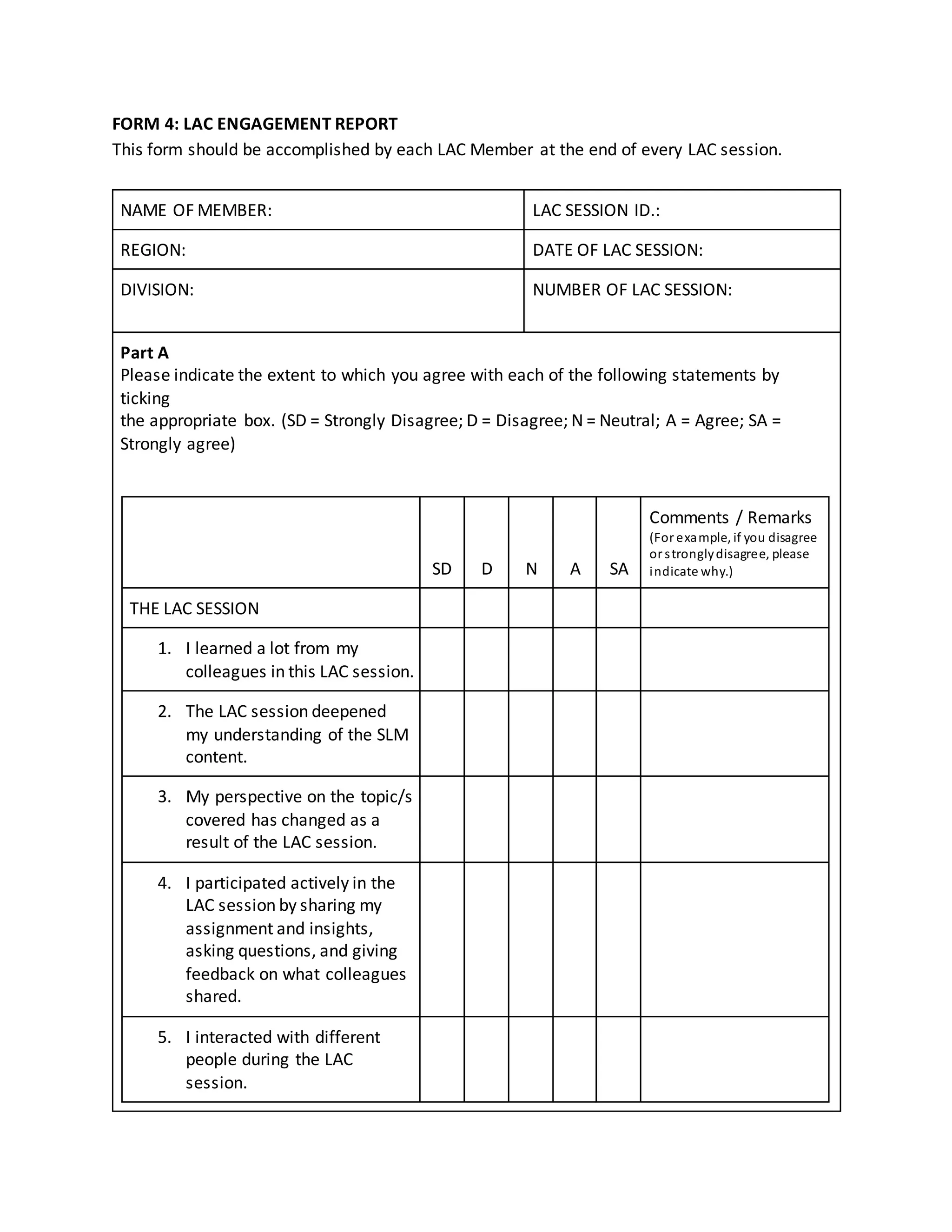 Form 4. lac engagement report | DOCX