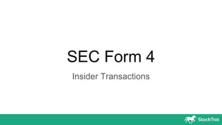 SEC Form 4 - Insider Transactions | PDF