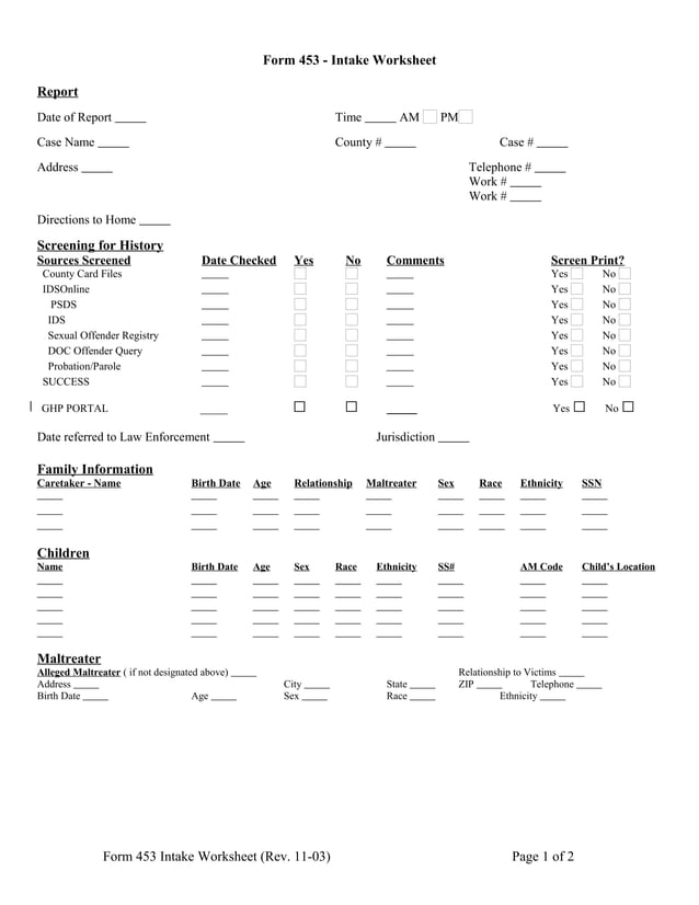 Form 453 cps intake referral | DOC | Debated Sensitive Social Issues ...