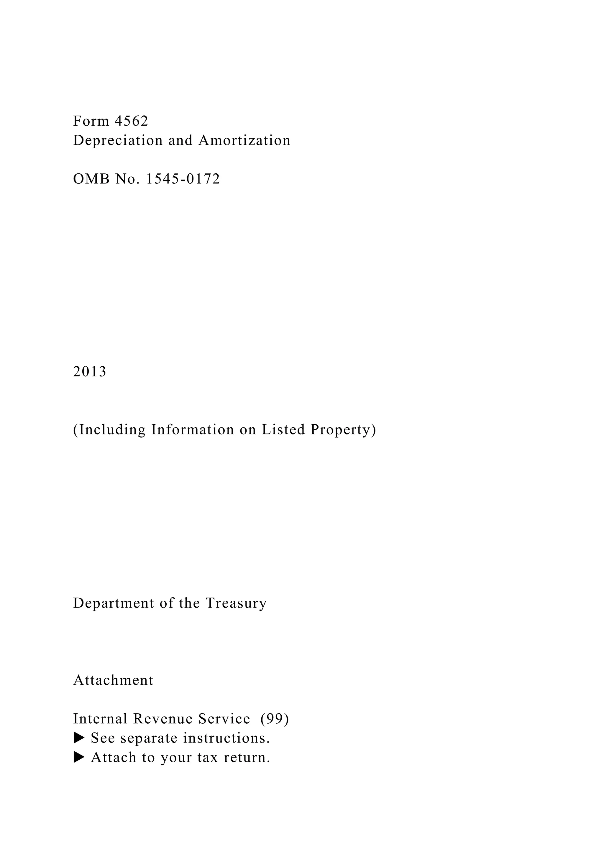 Form 4562Depreciation and AmortizationOMB No. 1545-0172.docx