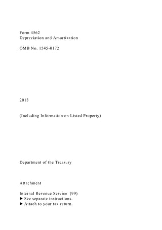 Form 4562Depreciation and AmortizationOMB No. 1545-0172.docx