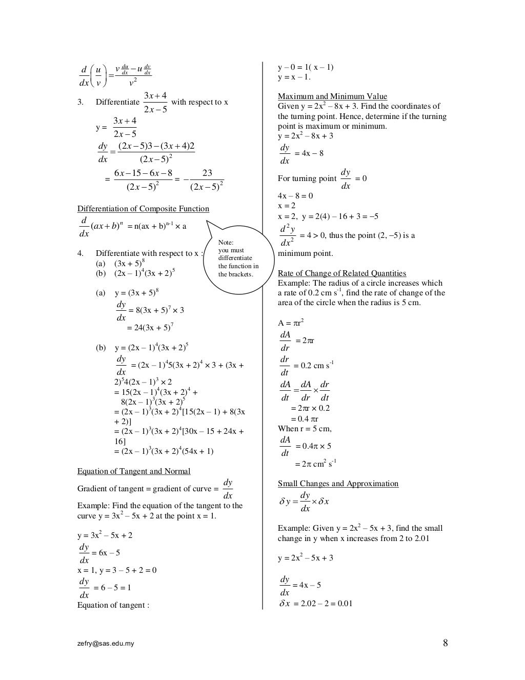 Form 4 Add Maths Note