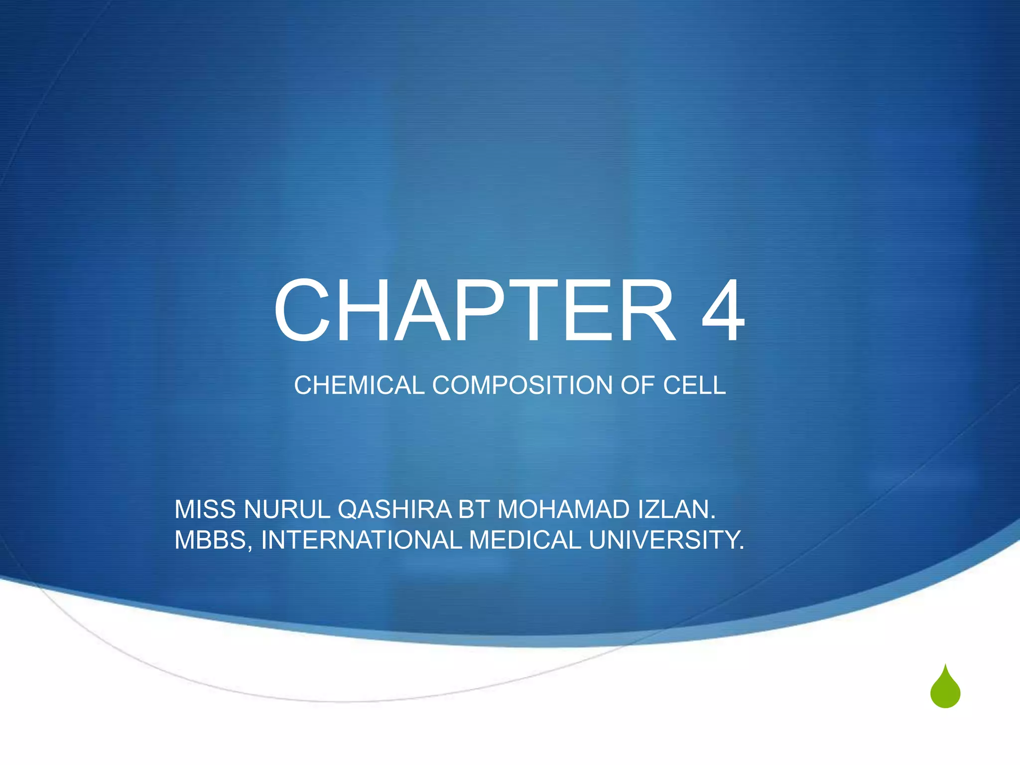 Form 4 chapter 4 - chemical composition of cell | PPTX