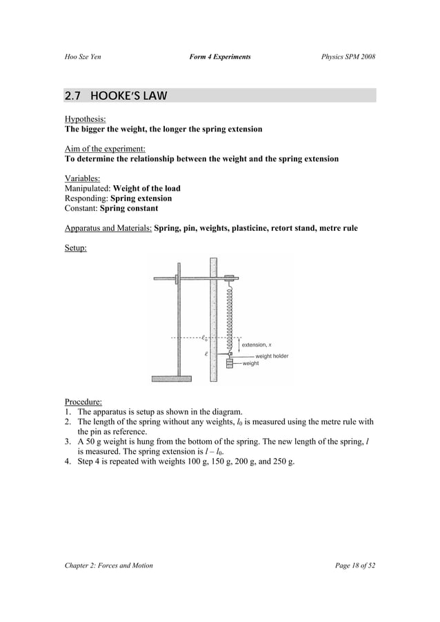 Form 4 experiments all topics | PDF | Physics | Science