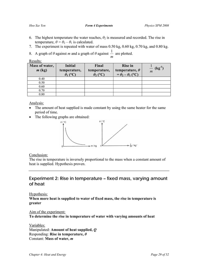Form 4 experiments all topics | PDF | Physics | Science