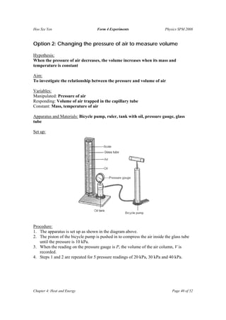 Form 4 experiments all topics | PDF