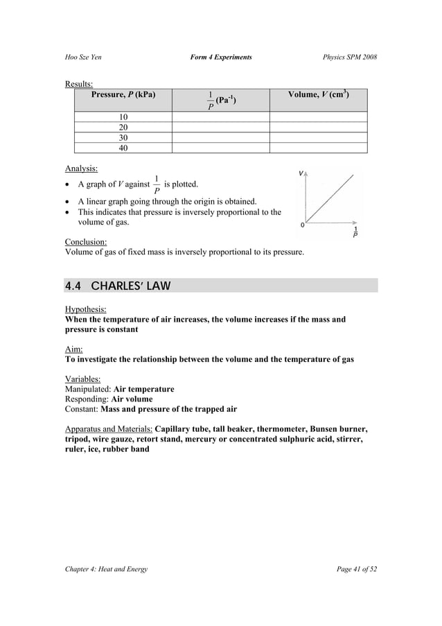 Form 4 experiments all topics | PDF | Physics | Science