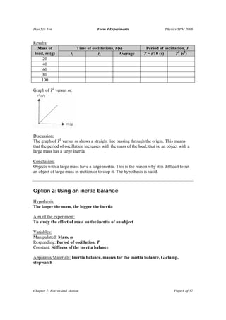 Form 4 experiments all topics | PDF