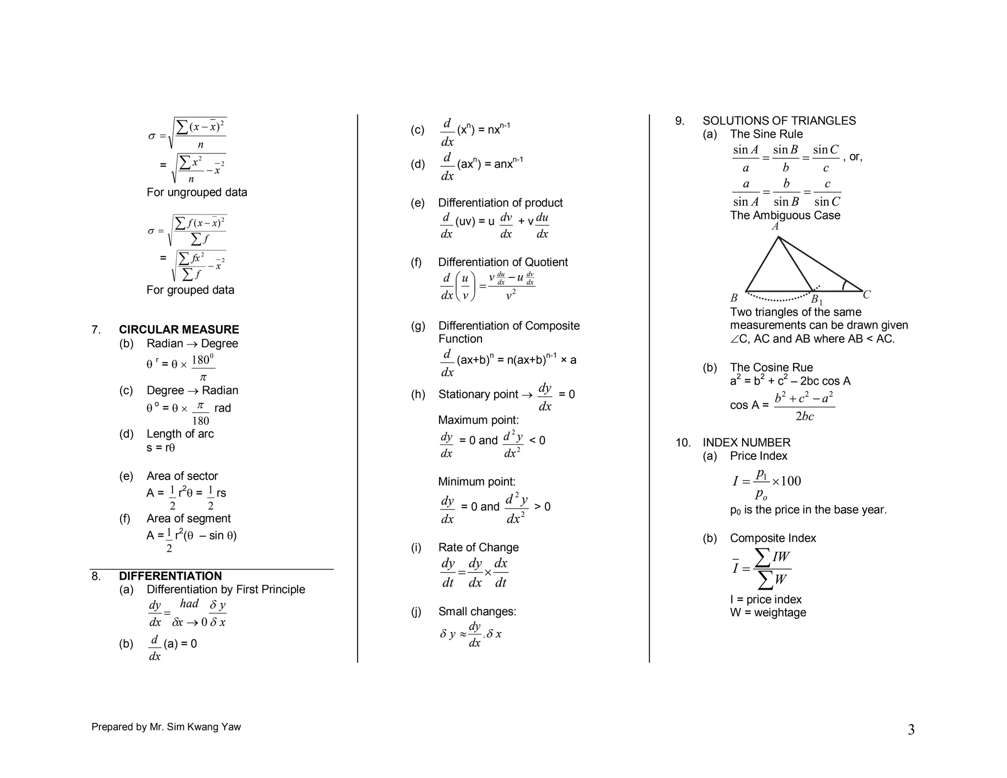 Form 4 formulae and note | PDF