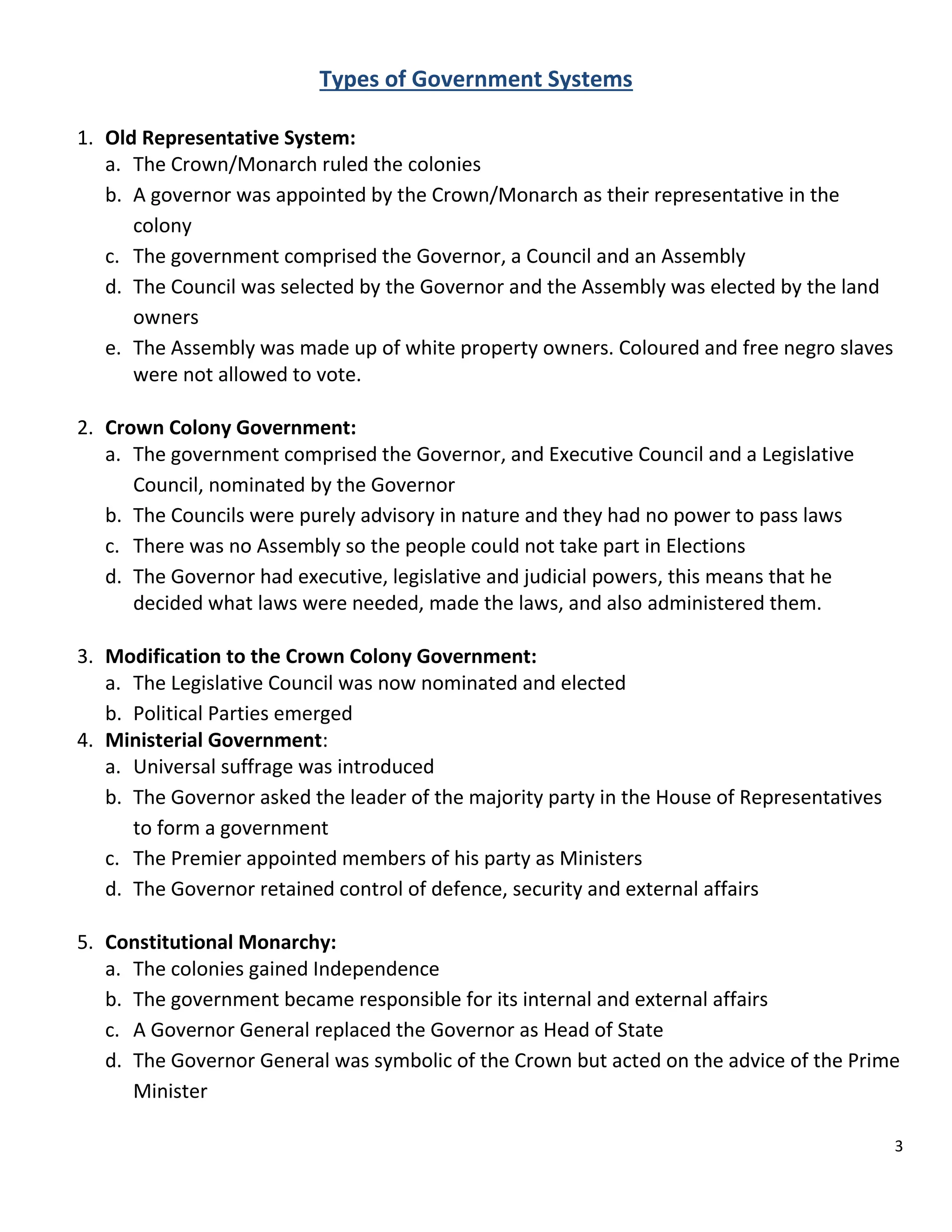 Form 4 T3 Government handout for CSEC students | DOC