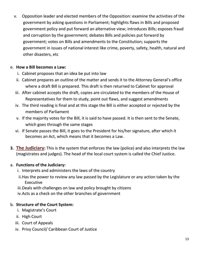 Form 4 T3 Government handout for CSEC students | DOC | Political Issues ...