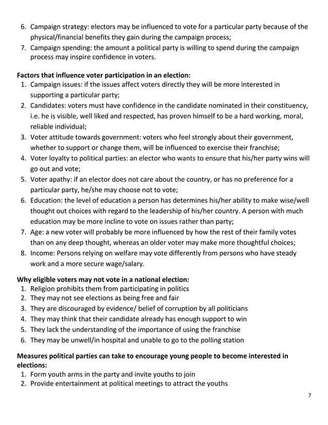 Form 4 T3 Government handout for CSEC students | DOC | Political Issues ...