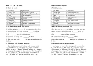 Form 5. unit 2. test 1. | PPT