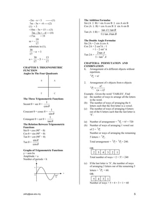 Form 5 Additional Maths Note | PDF