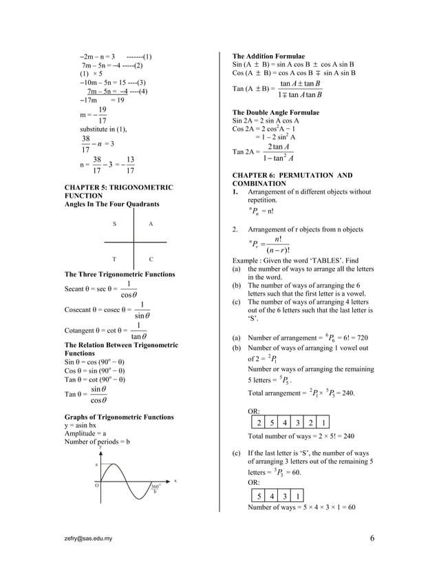 Form 5 Additional Maths Note | PDF