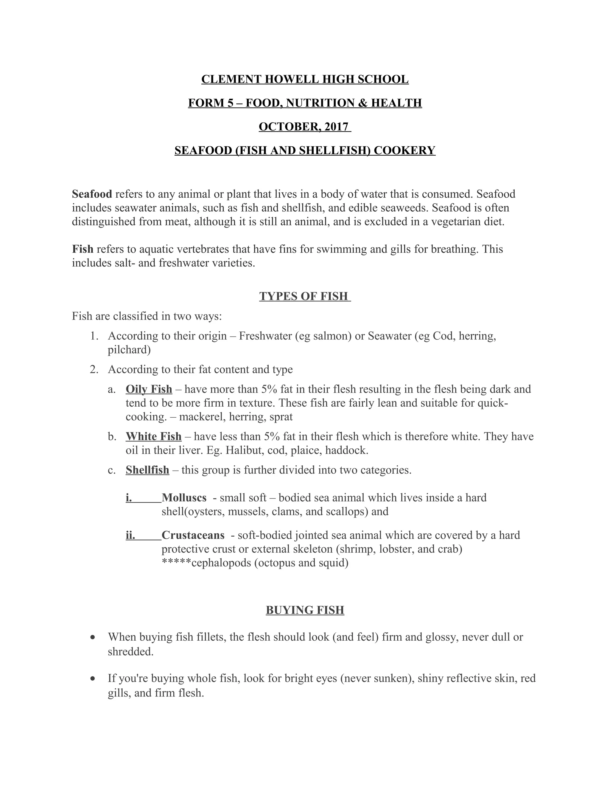Form5 fishhandoutoct2017 | DOC
