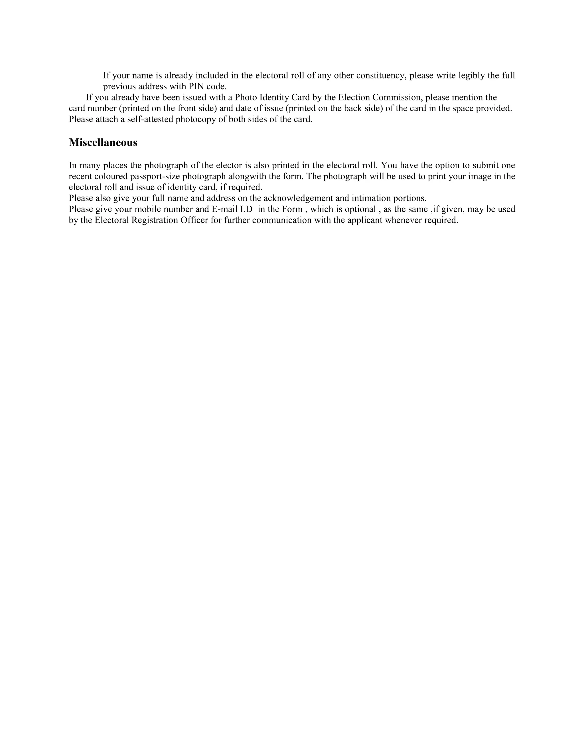 Form 6 Application for inclusion of name in electoral roll | PDF