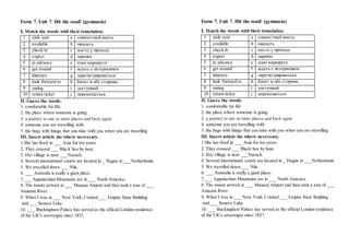 Form 7. Unit 7. Hit the road Lexical-Grammar test.docx