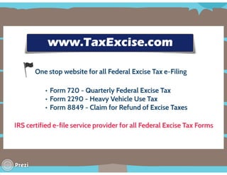 Form 720 quarterly federal excise tax returns online | PPT