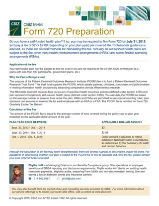 Form 720 Preparation | PDF | Health Insurance | Insurance