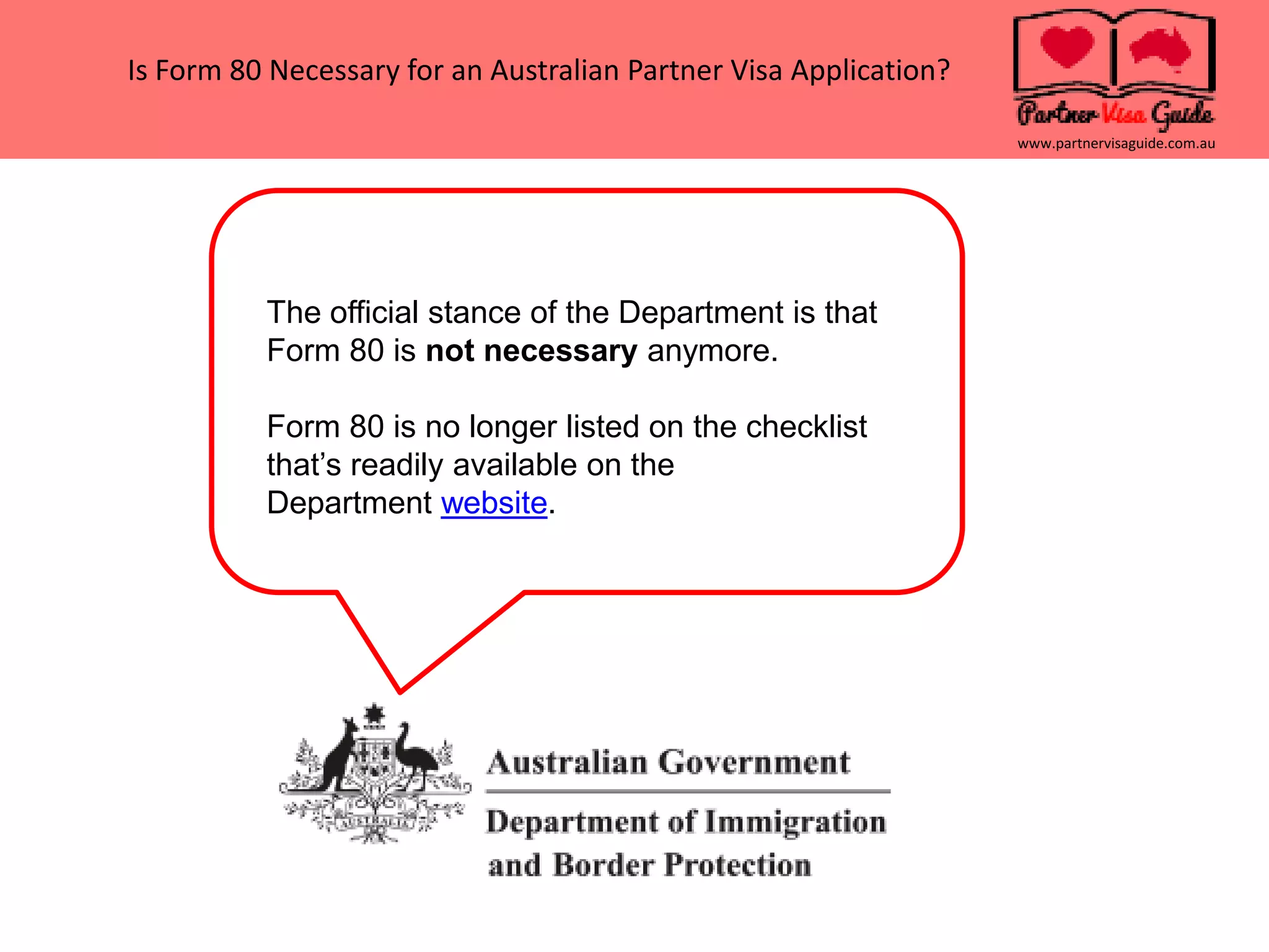 Form 80 is it necessary for partner visa applications | PPTX