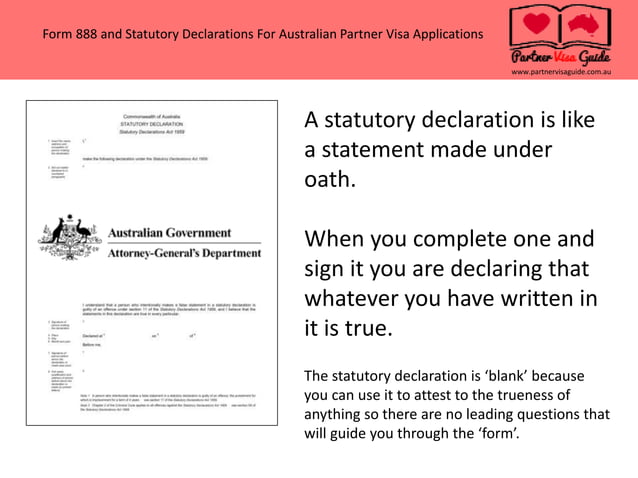 Form 888 and Statutory Declarations for Australian Partner Visa ...
