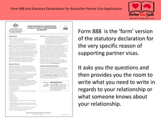 Form 888 and Statutory Declarations for Australian Partner Visa ...