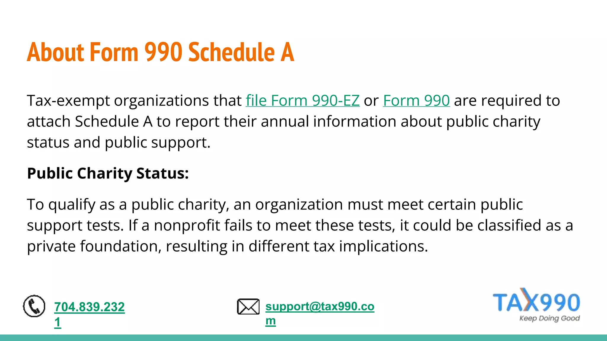 Form 990 Schedule A | PPT